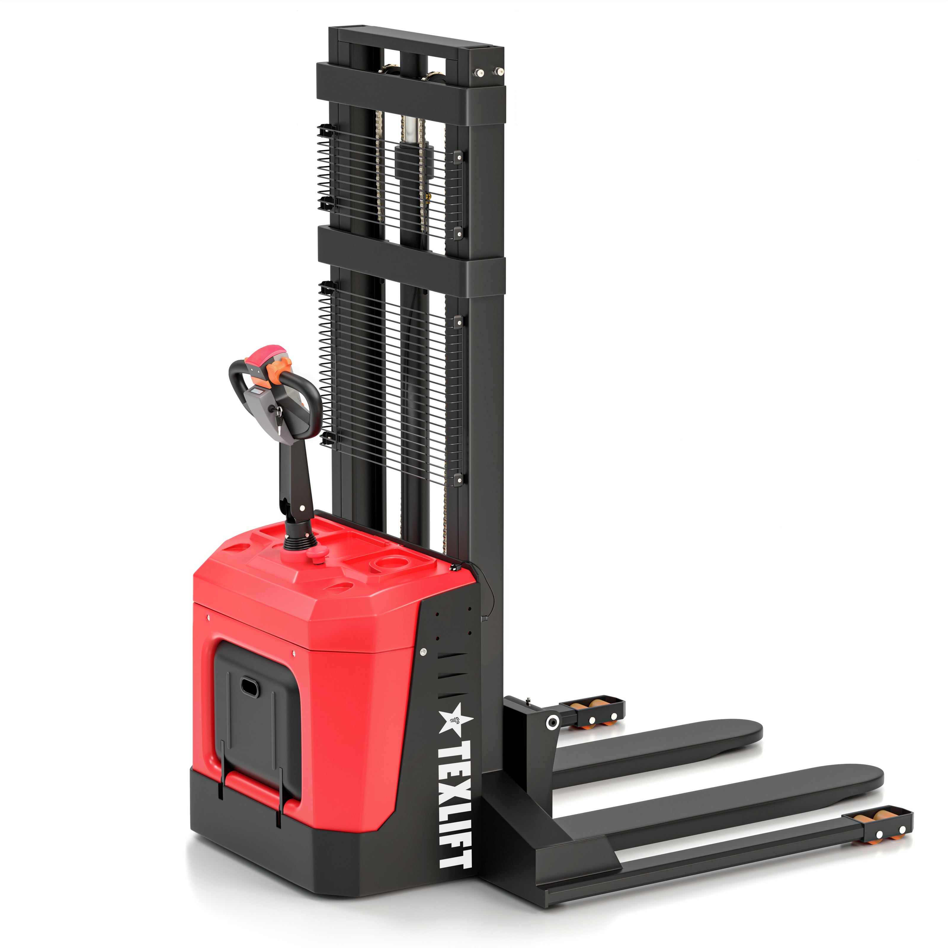 3300 Lbs Electric Walkie Stacker - 158" Lift Height with Leg Stand